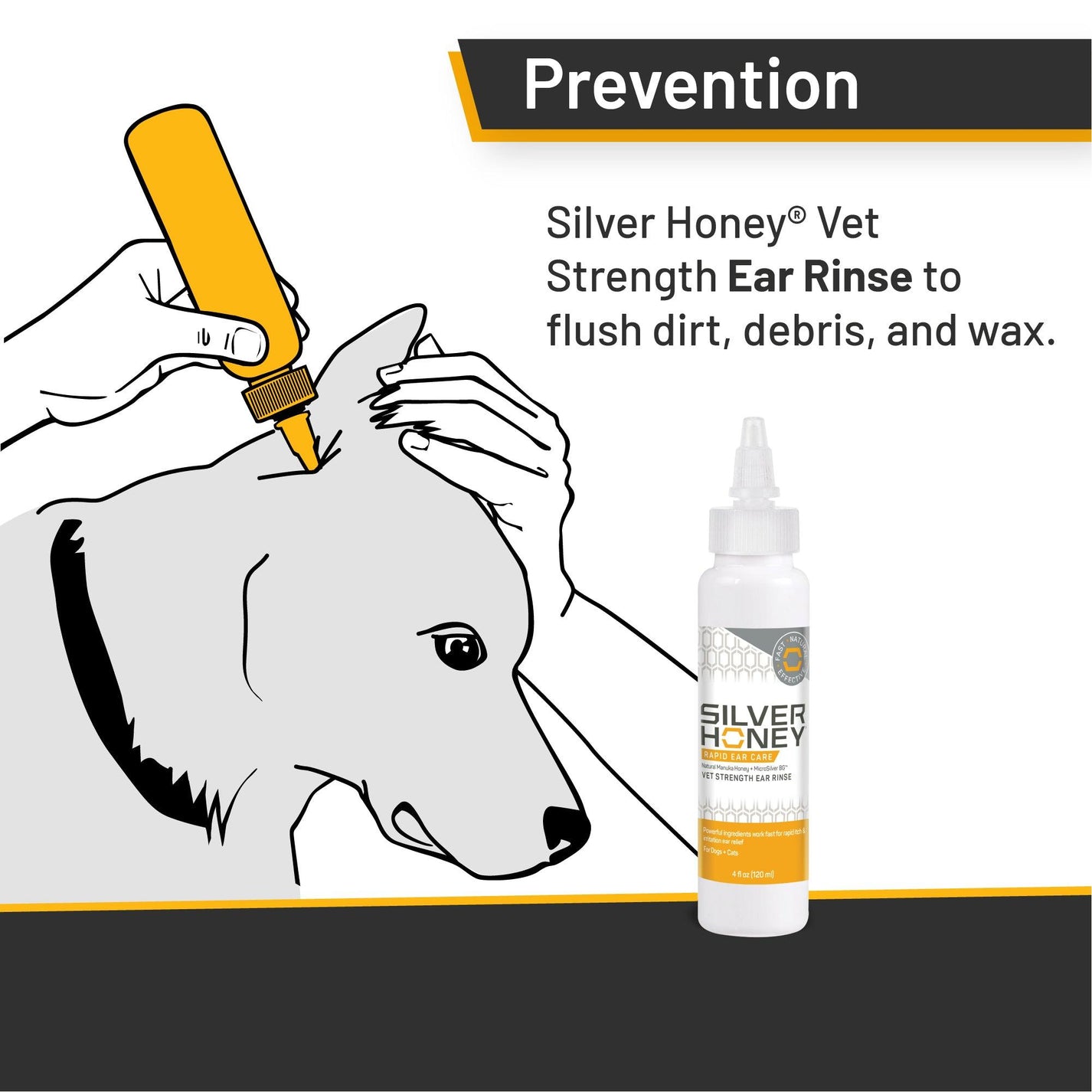 Rapid Ear Care Vet Strength Pet Ear Rinse – Silver Honey Products