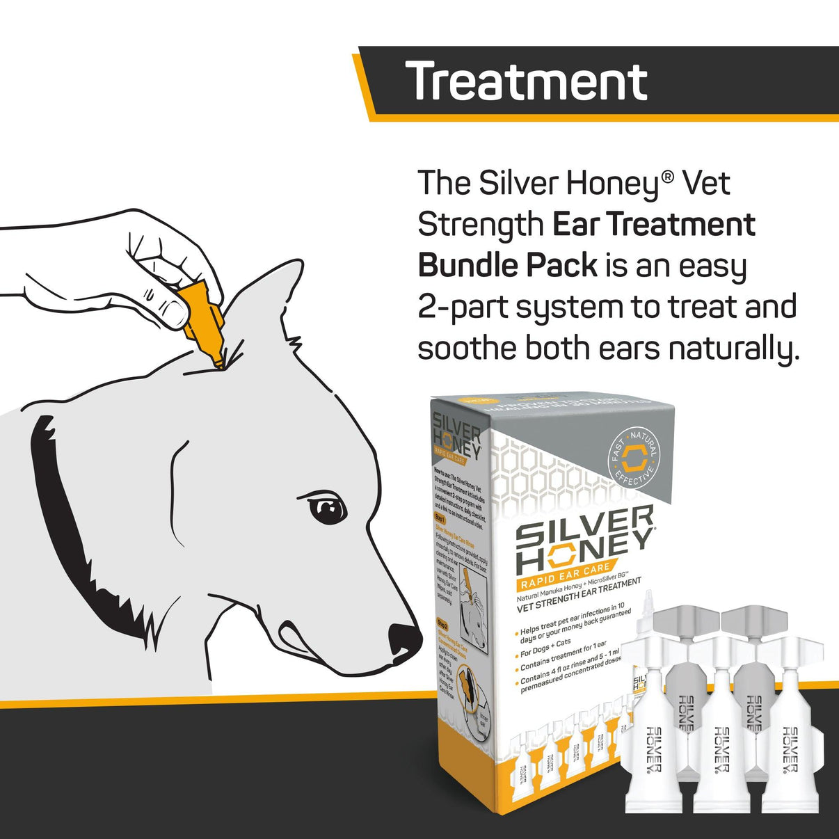 Rapid Ear Care Vet Strength Ear Treatment for Two Ears – Silver Honey ...